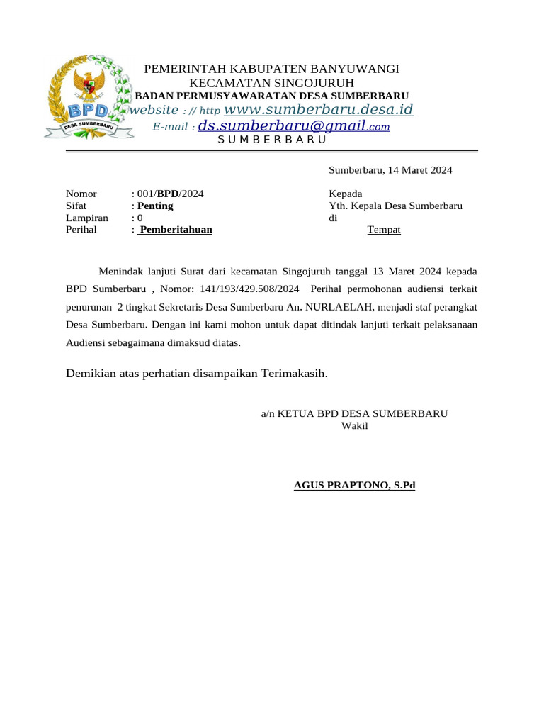 Undangan BPD | PDF