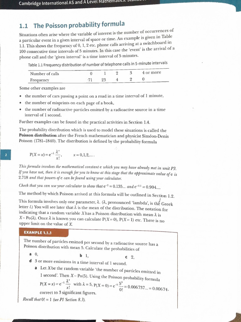 Poisson Distribution Scanned Notes and Exercises | PDF