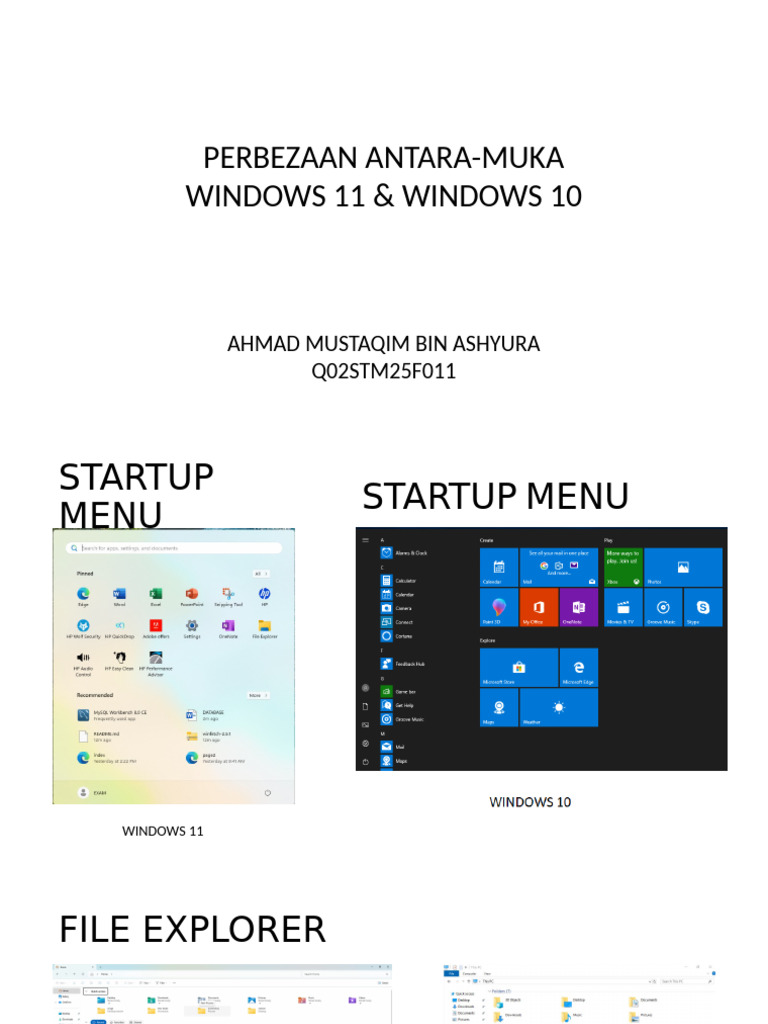 Perbezaan Antaramuka Windows 11 Dan Windows 10 | PDF
