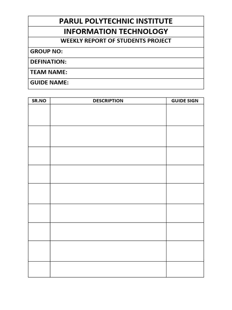Weekly Project Report | PDF