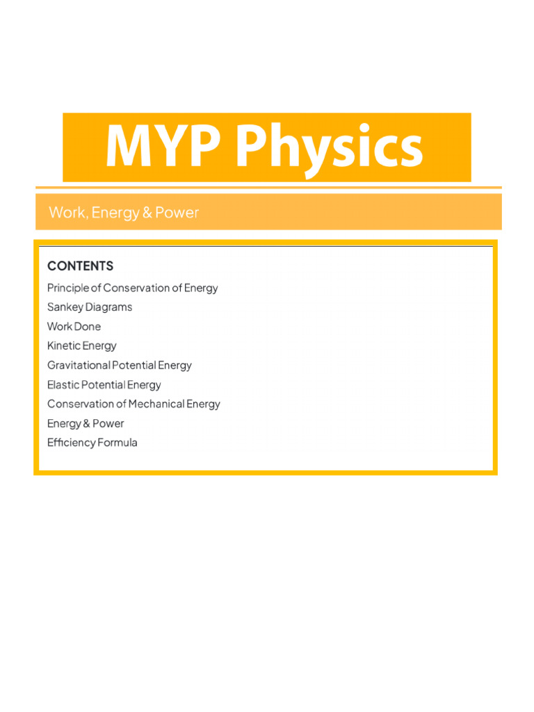 Work,Power and Efficiency Notes | PDF