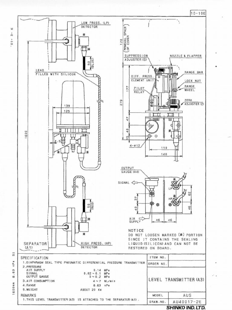 Aus Level Transmitter Drawing (A3) | PDF