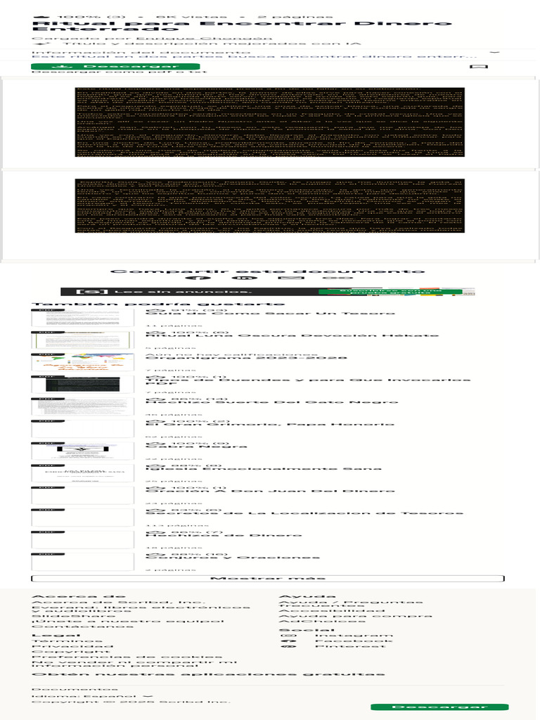 Ritual para Encontrar Dinero Enterrado PDF Rituales Oración 2 | PDF ...