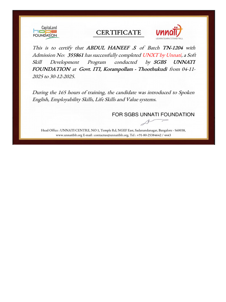 Abdul Haneef .S_tn-1204 | PDF