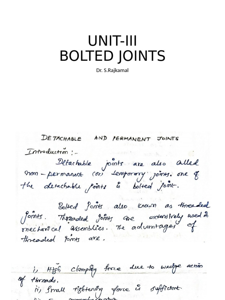 Bolted Joint | PDF