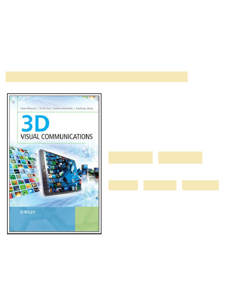 3D Visual Communications 1st Edition Guan-Ming Su Full Chapters ...