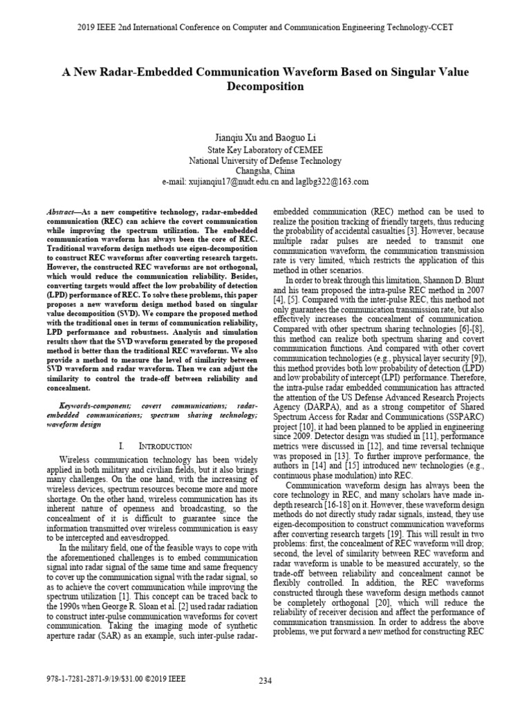 A New Radar-Embedded Communication Waveform Based On Singular Value ...