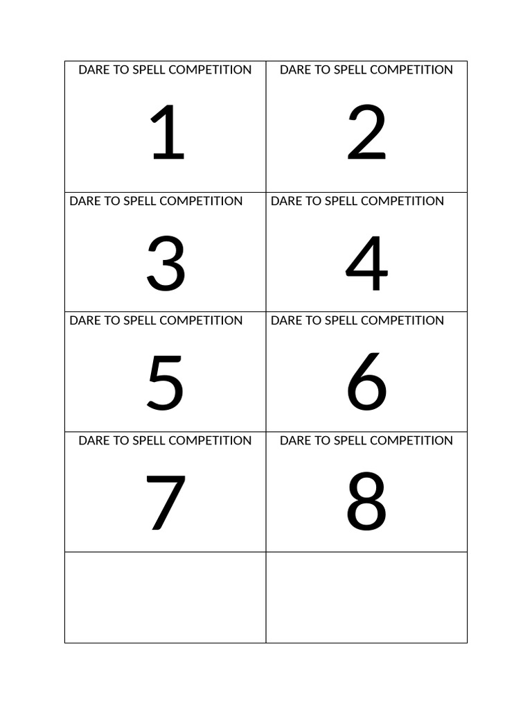 Dare to Spell Competition | PDF
