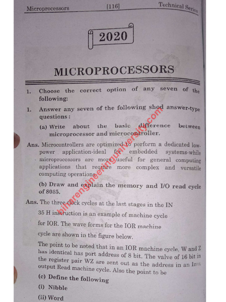 Microprocessor 2020 Beu Pyq Solution | PDF