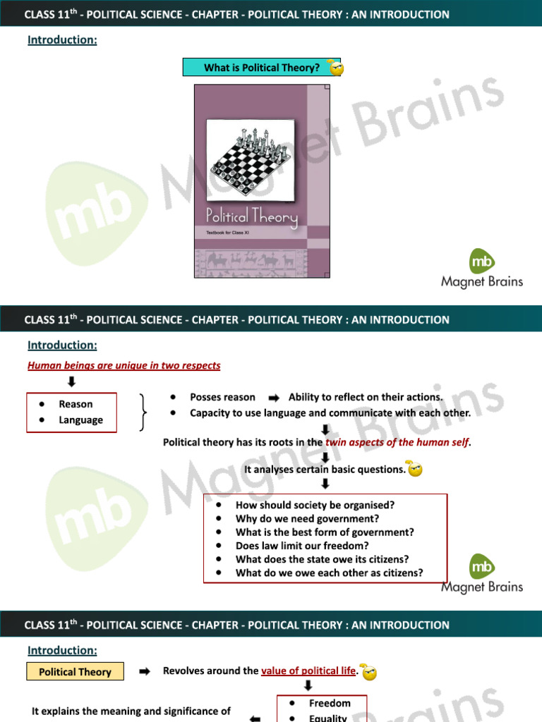 11th - Chapter 1 - An Introduction - Political Science | PDF