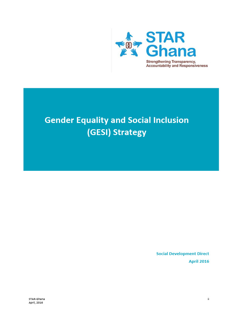 STAR Ghana Gender+Equality+and+Social+Inclusion+Strategy | PDF | Social ...