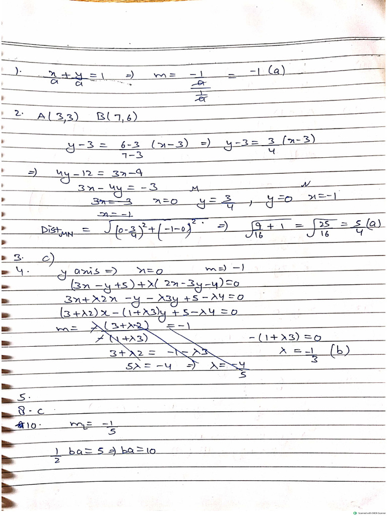 Straight Line Solution | PDF