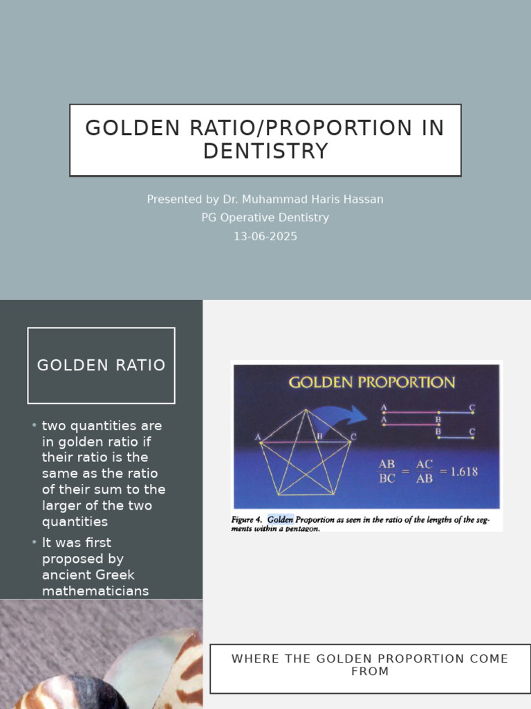 Golden Ratio in Dentistry | PDF | Ratio | Dental Anatomy