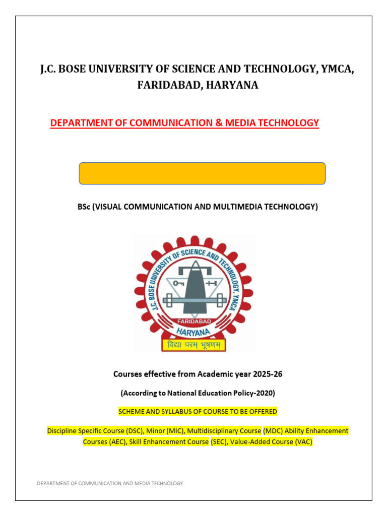 bsc_vcmt_complete_syllabus_final | PDF | Drawing | Multimedia
