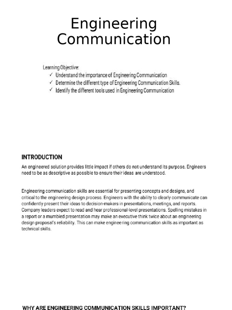 Engineering Communication | PDF