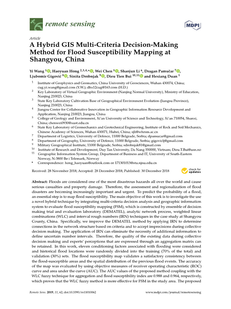 A Hybrid GIS Multi-Criteria Decision-Making Method For Flood ...