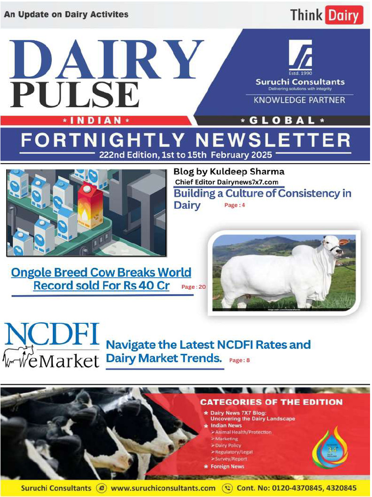 223 Dairy Pulse Edition 1st to 15th Feb. 2025 | PDF | Dairy | Agriculture