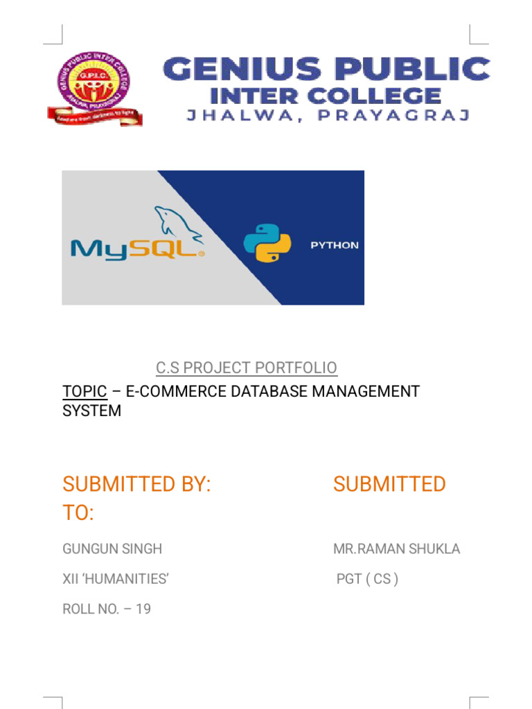 E - Commerce Project Class XII | PDF | Databases | E Commerce