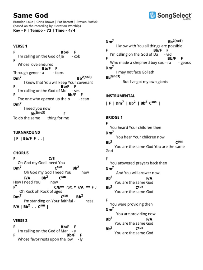 Same God Chords by Elevation Worship | PDF | Theology