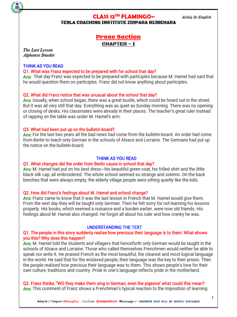 Class 12th Chapter 1 Notes | PDF | Verb | Grammatical Tense