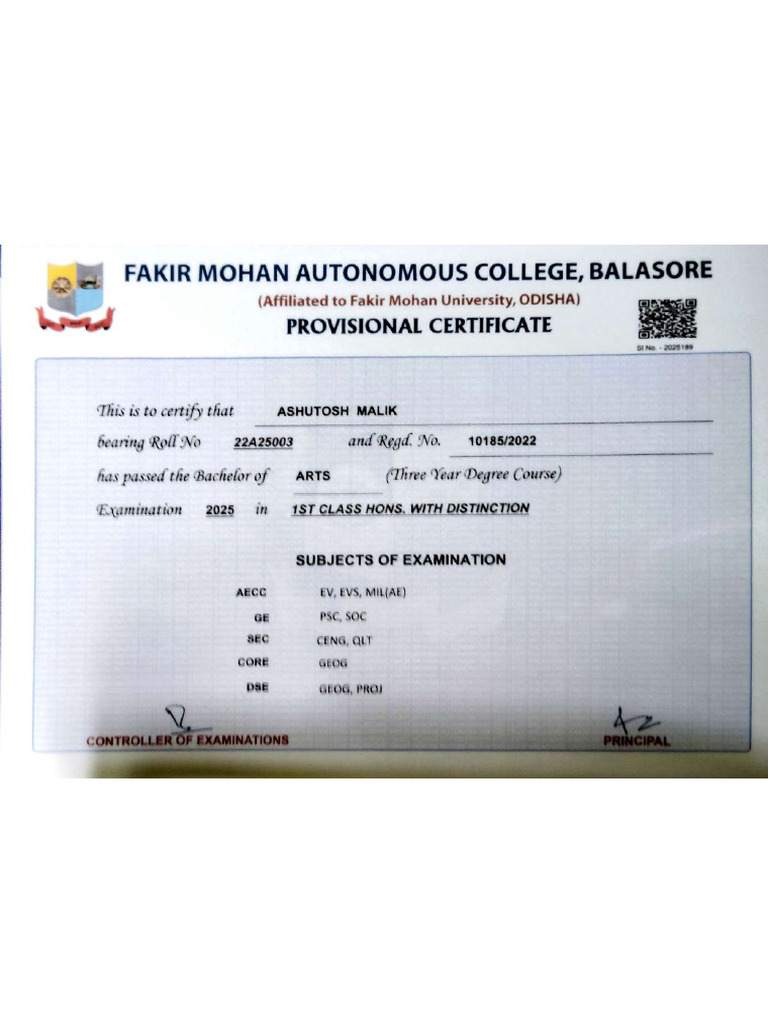 Graduation Provisional Certificate | PDF