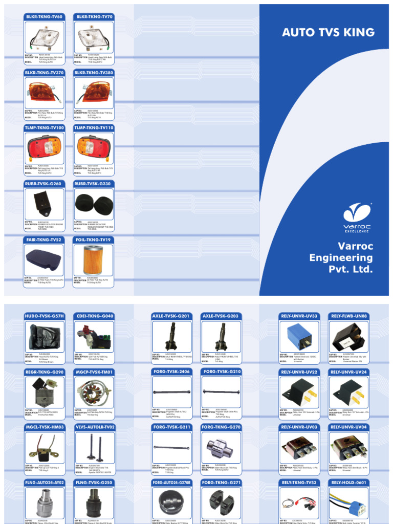 Varroc TVS King Catalogue | PDF | Axle | Vehicles