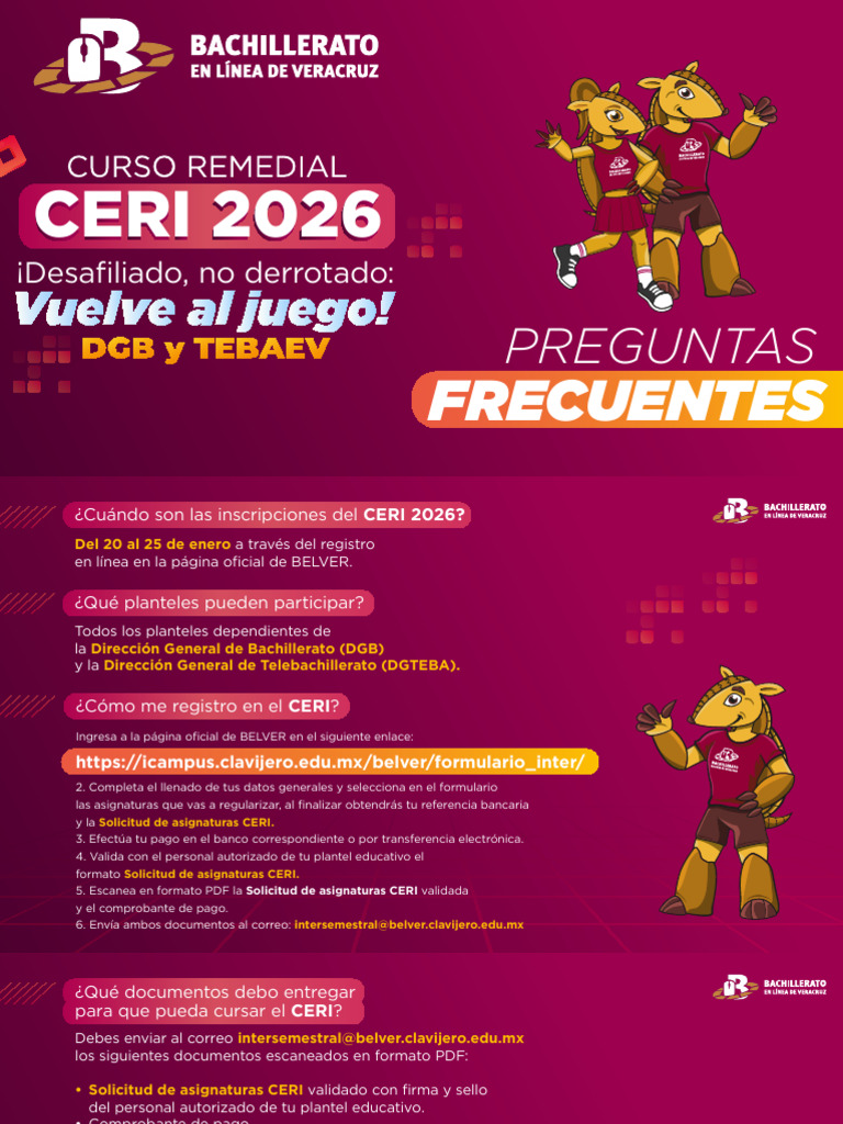 Preguntas Frecuentes Ceri 2026 | PDF