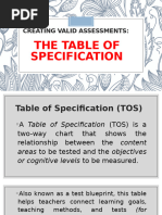 Table of Specifications in Education | PDF | Multiple Choice | Test ...