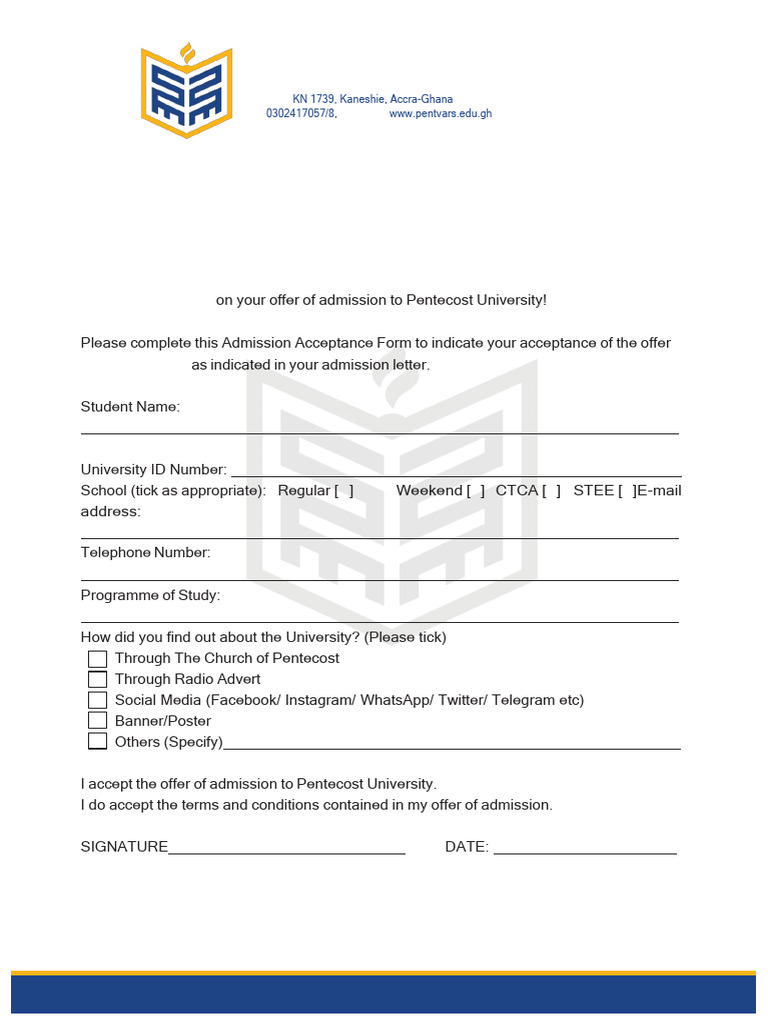 Acceptance Form PDF | PDF