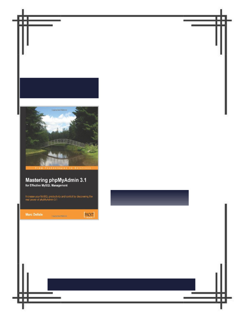 Mastering phpMyAdmin 3 1 for Effective MySQL Management 4th edition Edition Marc Delisle ebook ...