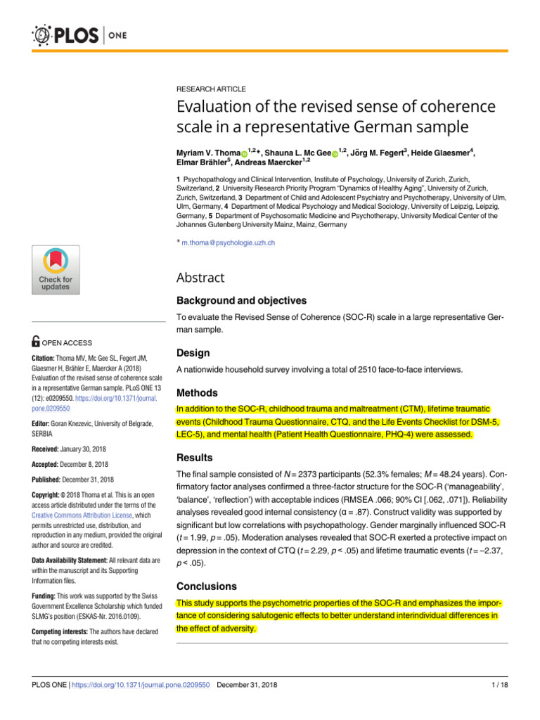 2018-Evaluation of the Revised Sense of Coherence Scale in a ...