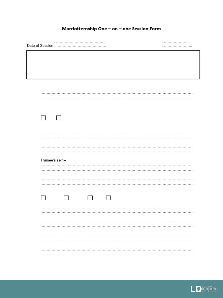 One On One Session - Form | PDF | Social Psychology | Psychology