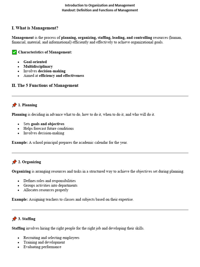 Introduction To Organization and Management | PDF