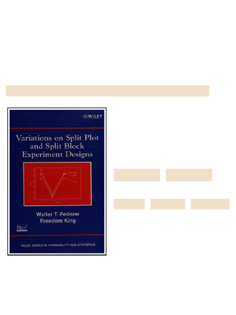 Variations on split plot and split block experiment designs ebook 2026 newest release | PDF