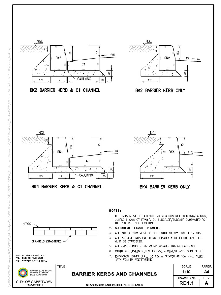 Precast Concrete Kerbs and Channel Details | PDF