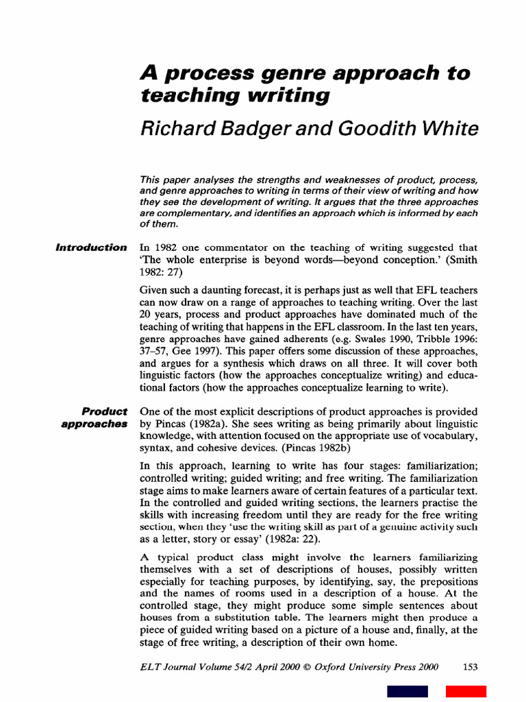 Richard Badger and Goodith White | PDF | Learning | English As A Second ...