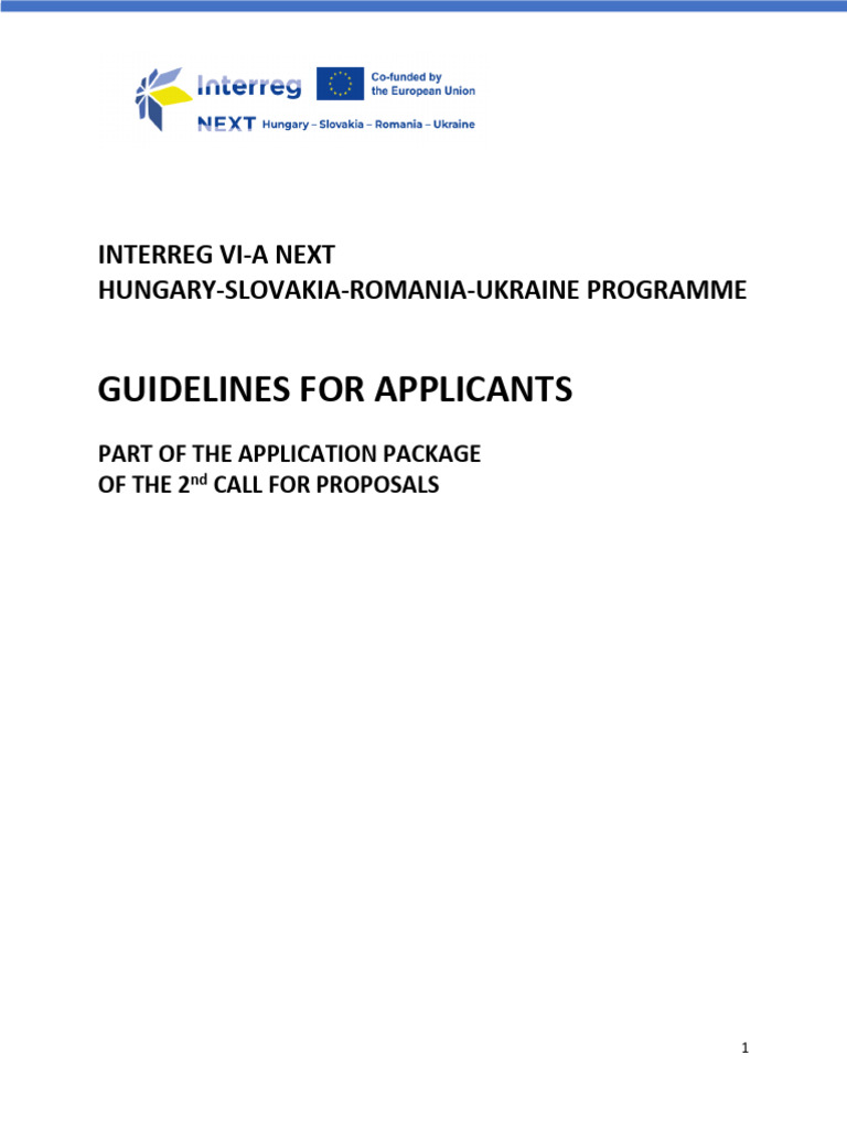 Guidelines For Applicants - HUSKROUA - 2nd Call | PDF | Natural Environment