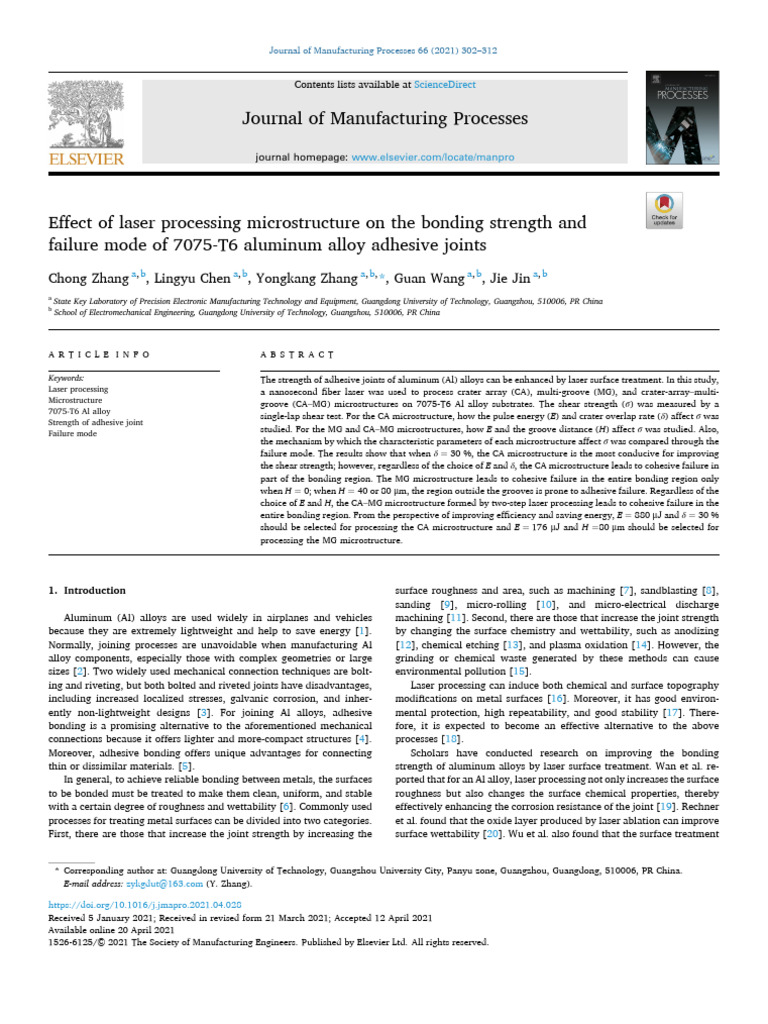 Effect of Laser Processing Microstructure on the Bonding Strength and ...