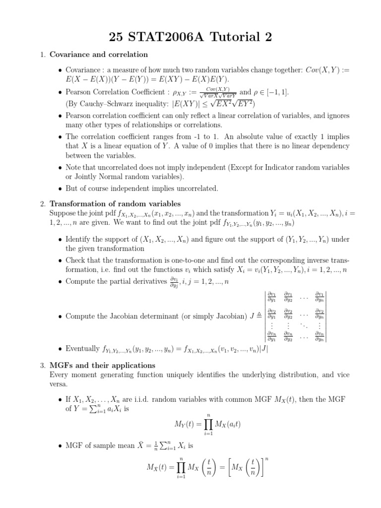 STAT2006 Tutorial 2 | PDF | Estimator | Bias Of An Estimator