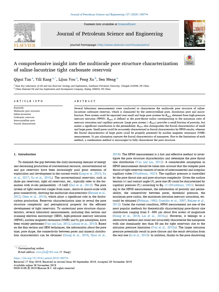 A Comprehensive Insight Into the Multiscale Pore Structure ...