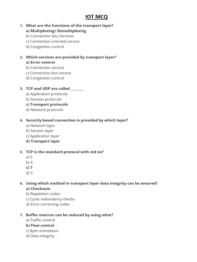 11.Iot Mcq Merged | PDF | Internet Protocols | Computer Network