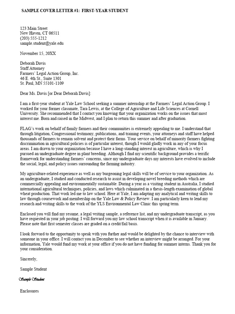Cdo Student Sample Cover Letter | PDF | Lawyer | Federal Reserve