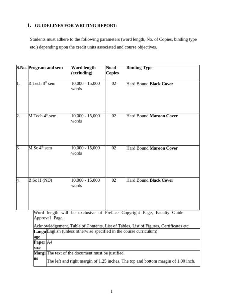 NTCC Guidelines For Report Writing | PDF | Citation | Table Of Contents