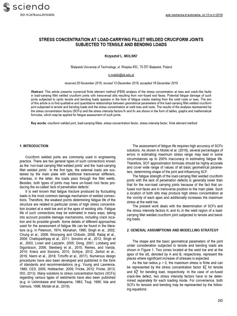 Stress Concentration at Load Carrying Fillet Welded 3zvflpobob | PDF ...