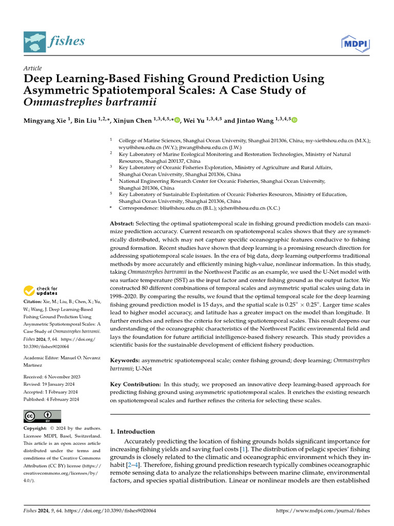 Deep Learning-Based Fishing Ground Prediction Using Asymetric Spatiotemporal Scales | PDF | Sea ...