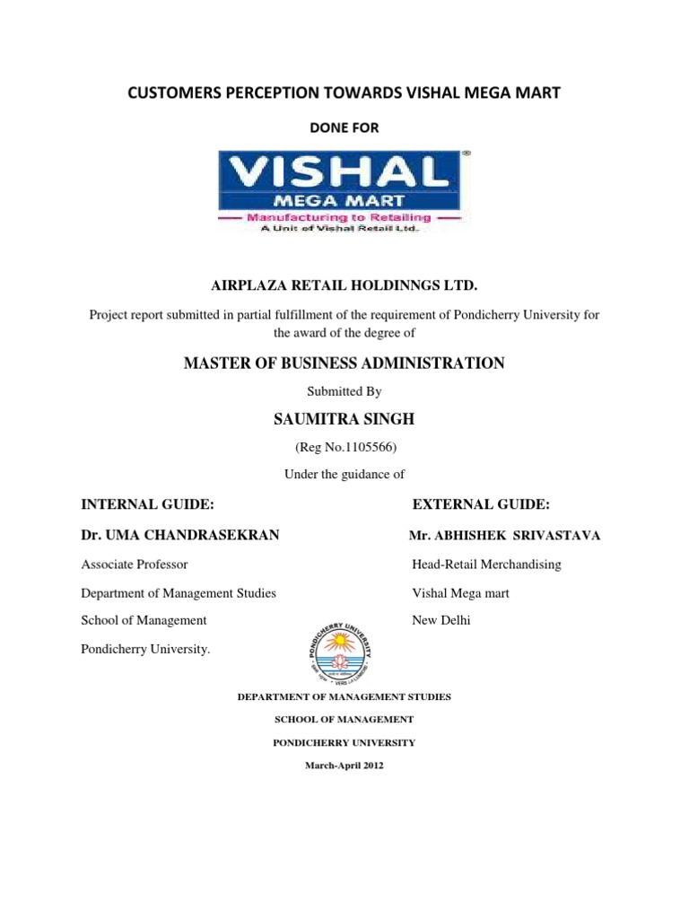 Project Report | PDF | Shopping Mall | Retail