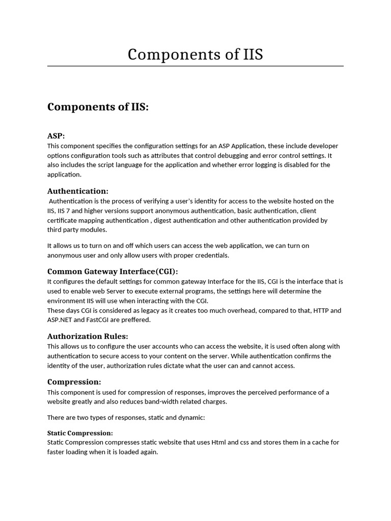 4.Components of IIS | PDF | Networking | Internet & Web