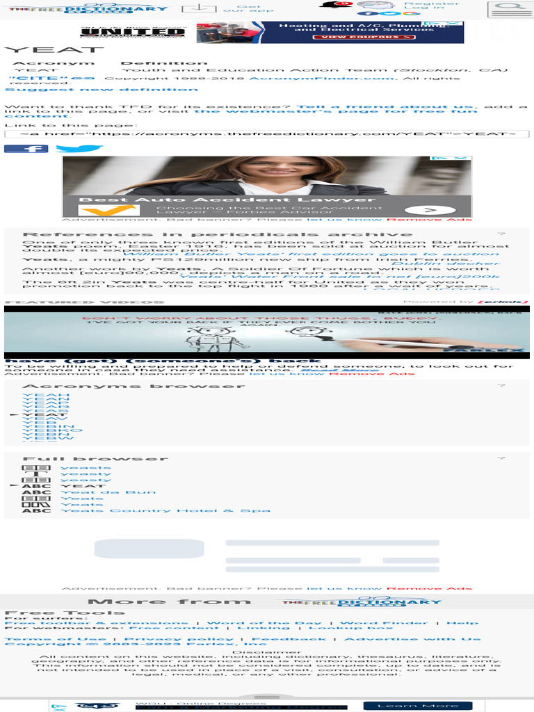YEAT - What Does YEAT Stand For The Free Dictionary | PDF