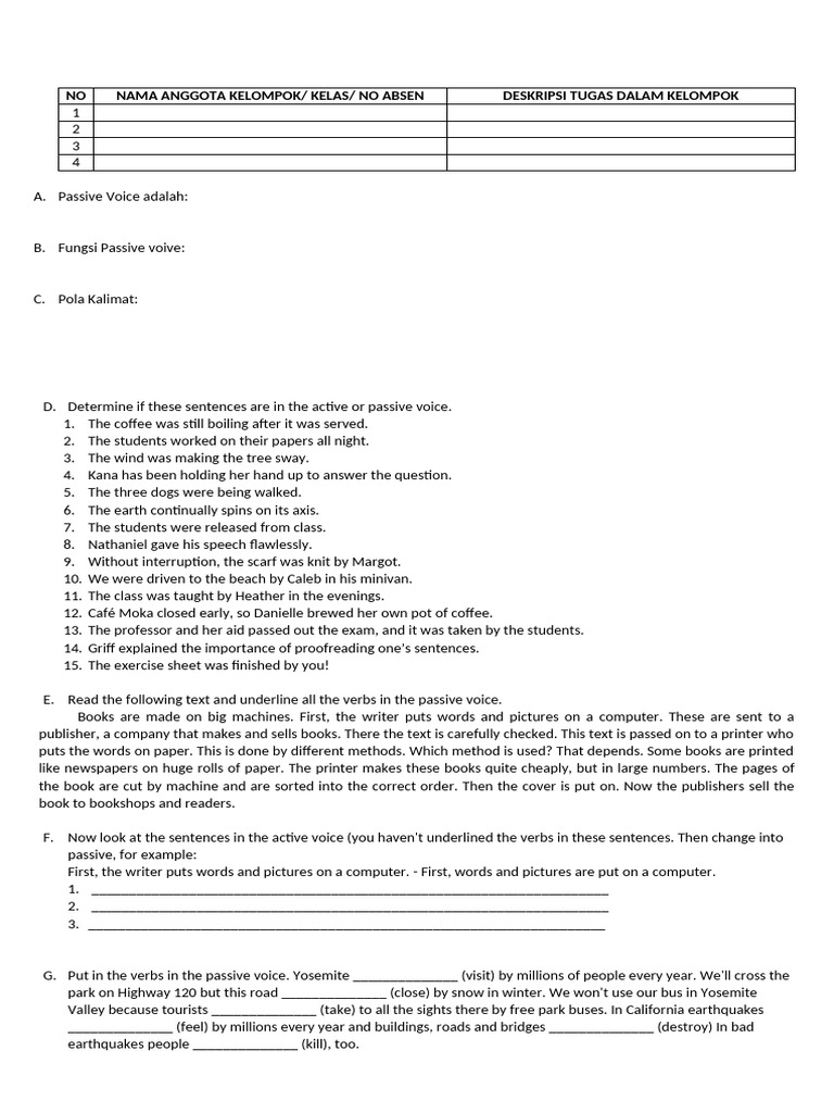 LKPD Passive Voice Adalah | PDF