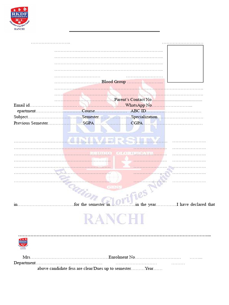 Sem Registration Form New | PDF